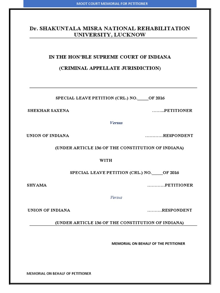 Preeti Singh Memorial of The Petitioner | PDF | Victimology | Juvenile ...