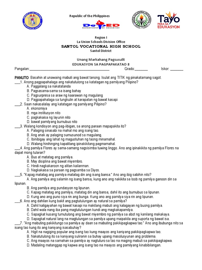 EsP 8 1st Quarter | PDF