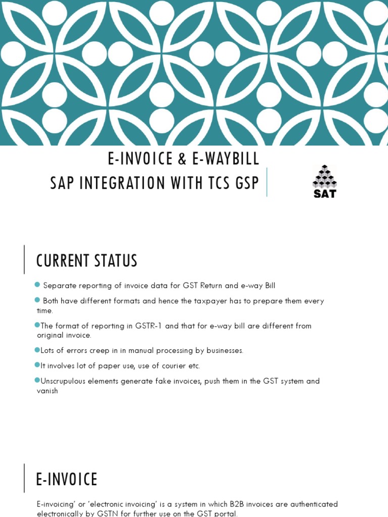 SAP TCS GSP E-Invoicing Overview | PDF | Invoice | Business