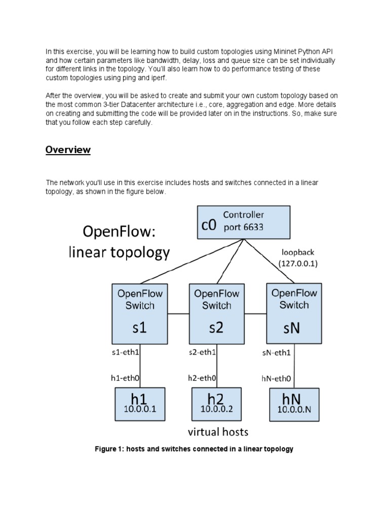 Mininet Topologies And Api Assignment Pdf Network Topology Parameter Computer Programming 1015