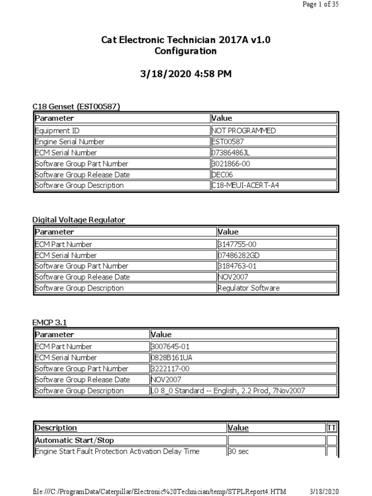 Emcp 3.1 PDF | PDF | Parameter (Computer Programming) | Coolant