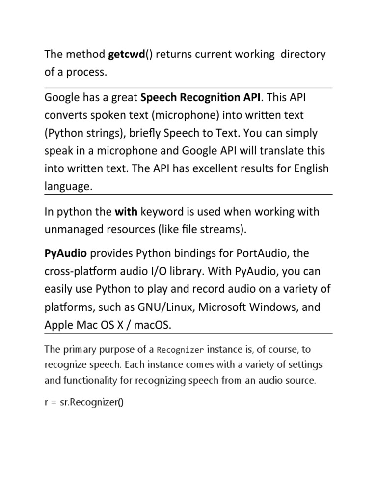 Python Speech Recognition Guide | PDF | Foreign Language Studies