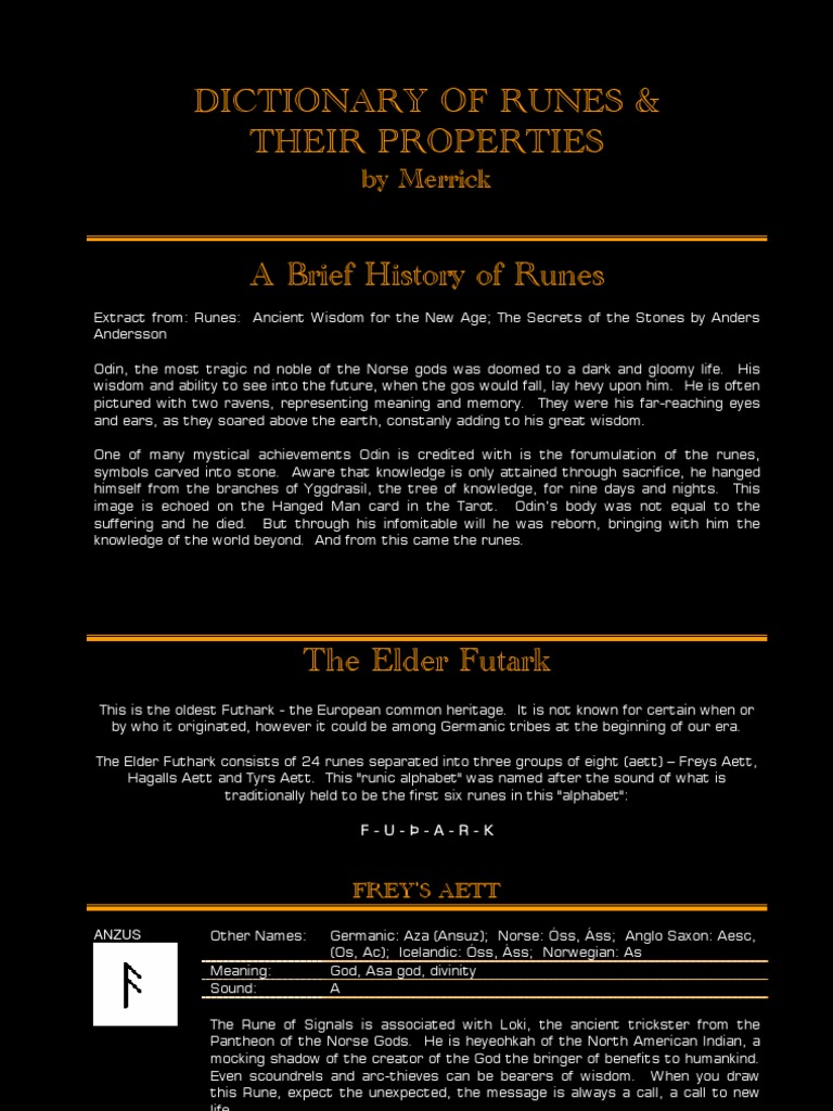 Dictionary of Runes | Runes | Western Calligraphy
