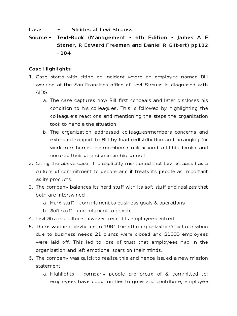 Case Study Solution - Levi Strauss | PDF | Discrimination | Multiculturalism