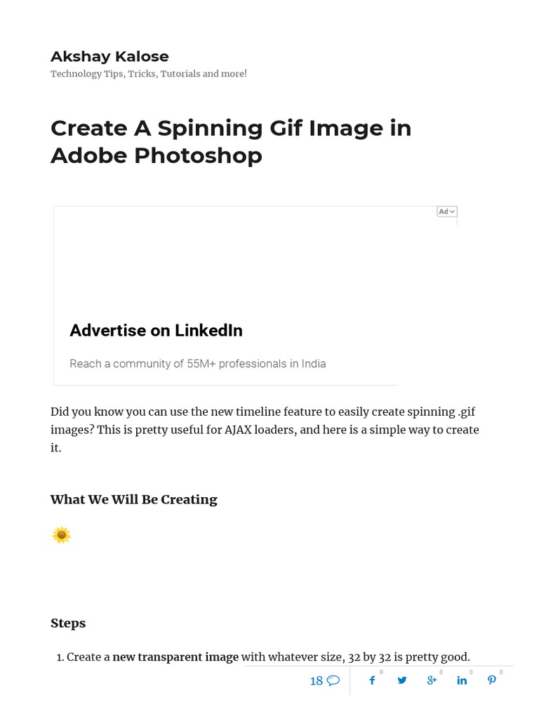 Create A Spinning Gif Image in Adobe Photoshop | PDF | Adobe Photoshop ...