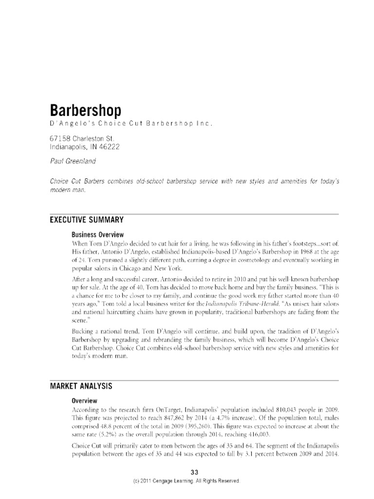 Business Plan - Barber Shop PDF | PDF