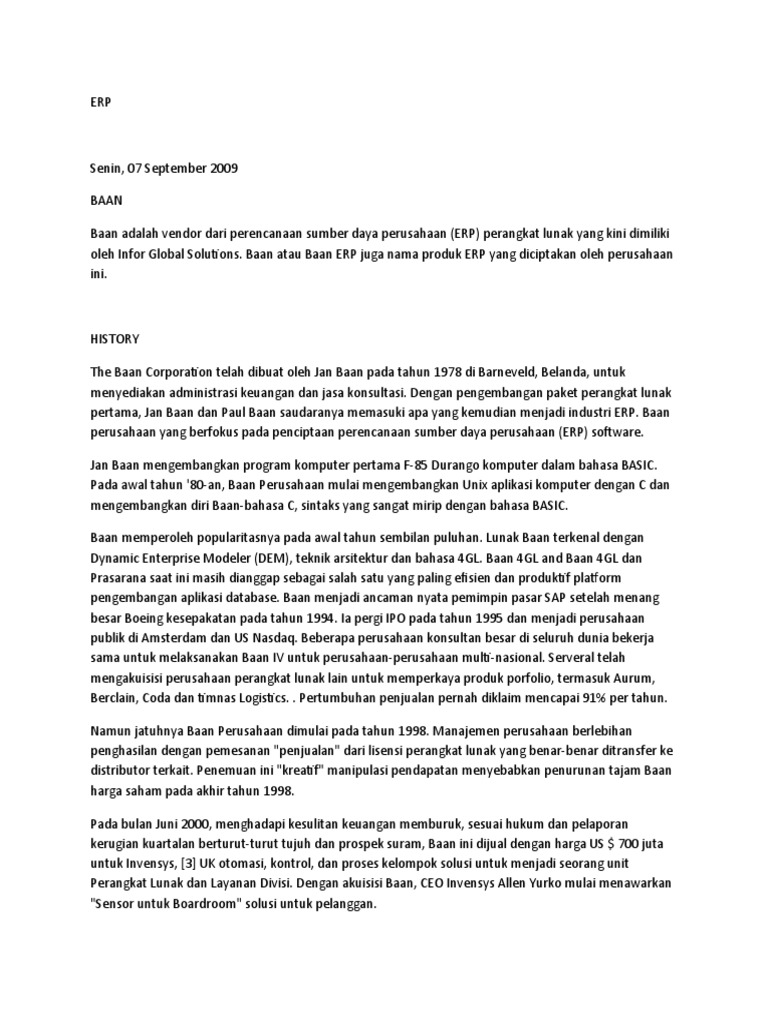 Baan Erp PSDP | PDF