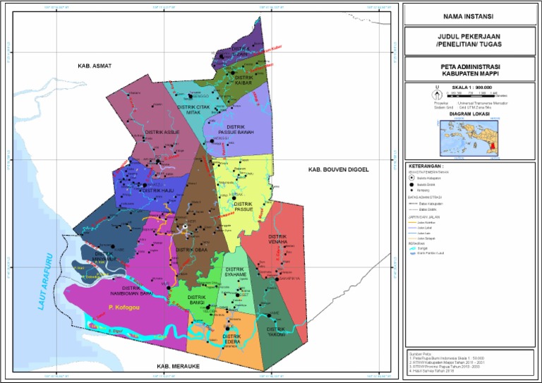 Peta Administrasi Kab. Mappi | PDF