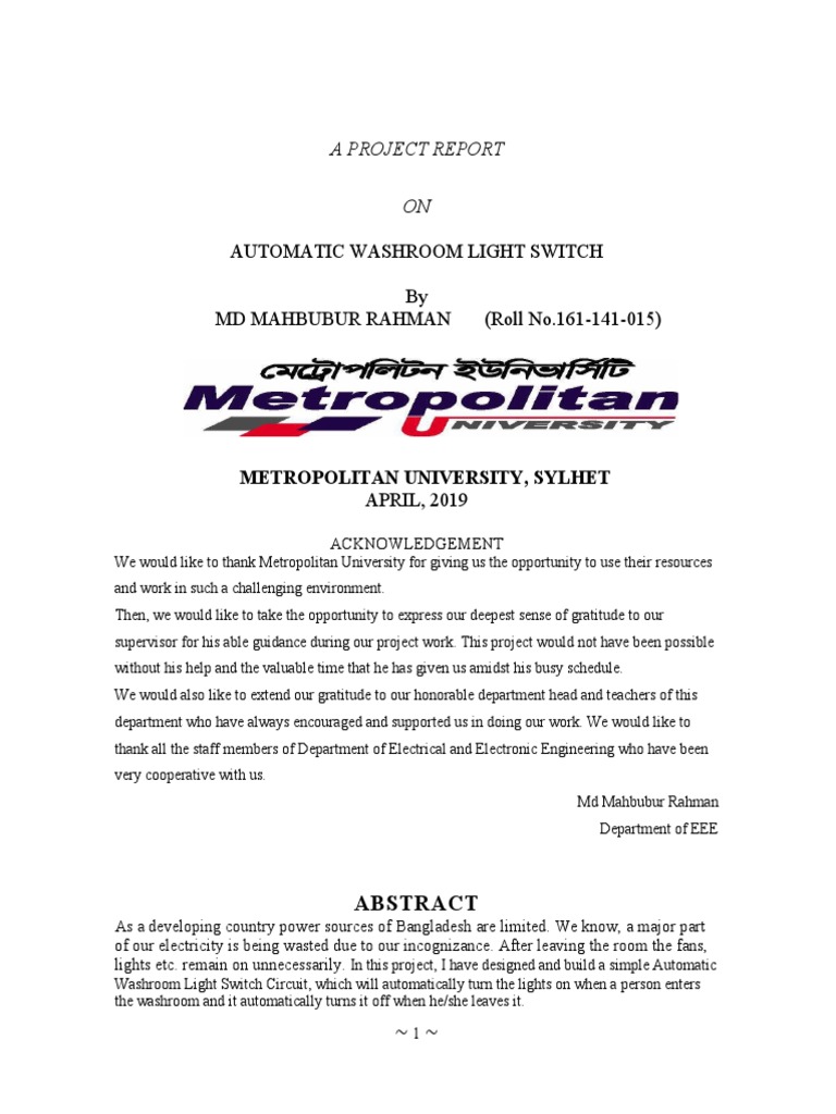 A Project Report | PDF | Electronic Circuits | Power Supply