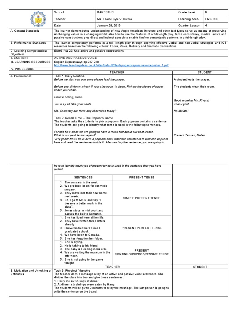 Active and Passive Voice | PDF | Verb | Subject (Grammar)