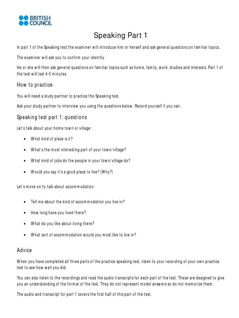 IELTS Speaking PDF | PDF | International English Language Testing ...