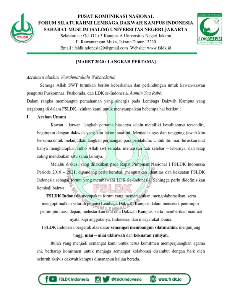 FSLDK Indonesia - Maret (Langkah Pertama) - Digabungkan PDF | PDF