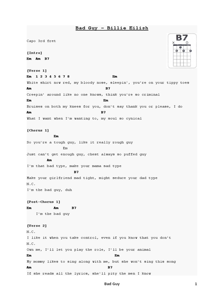 Bad Guy - Billie Eilish | PDF | Language Arts & Discipline