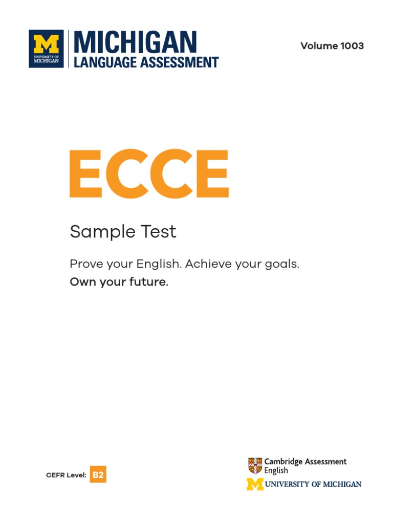 ECCE SampleTest 1003-Test-Booklet PDF | PDF | Vitamin C | Question