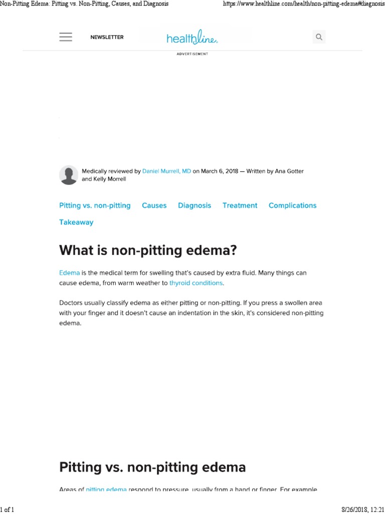 Pitting Edema and Non Pitting Edema PDF | PDF