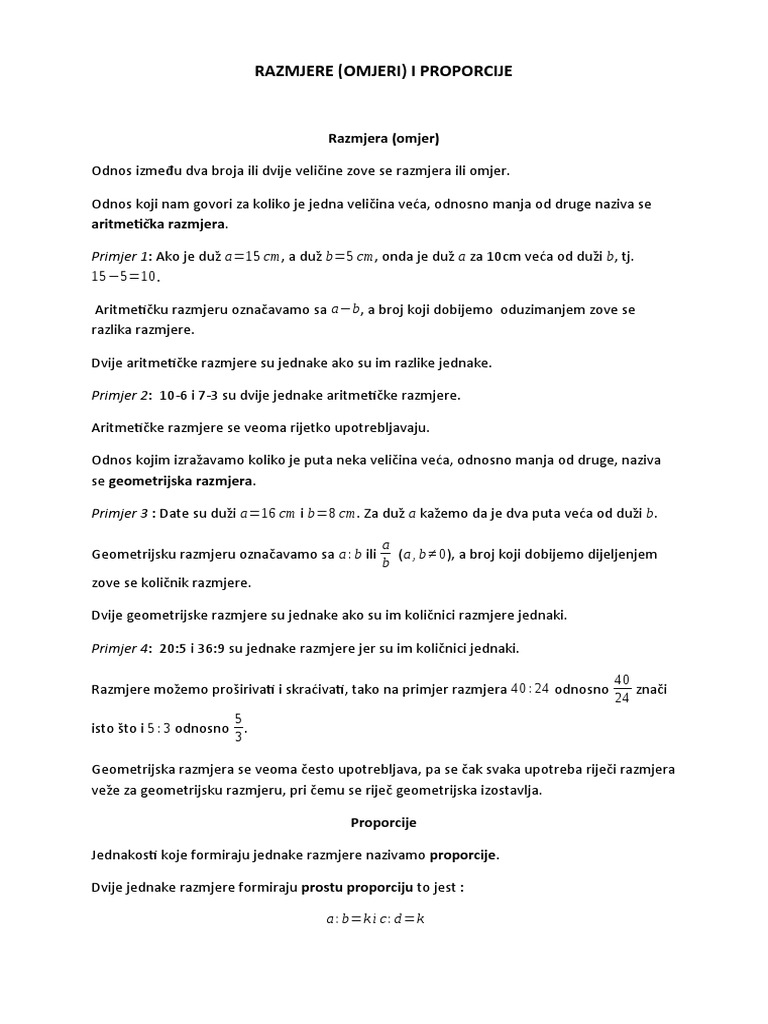 Razmjere I Proporcije | PDF