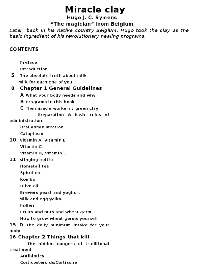 Miracle Clay | PDF | Milk | Vitamin