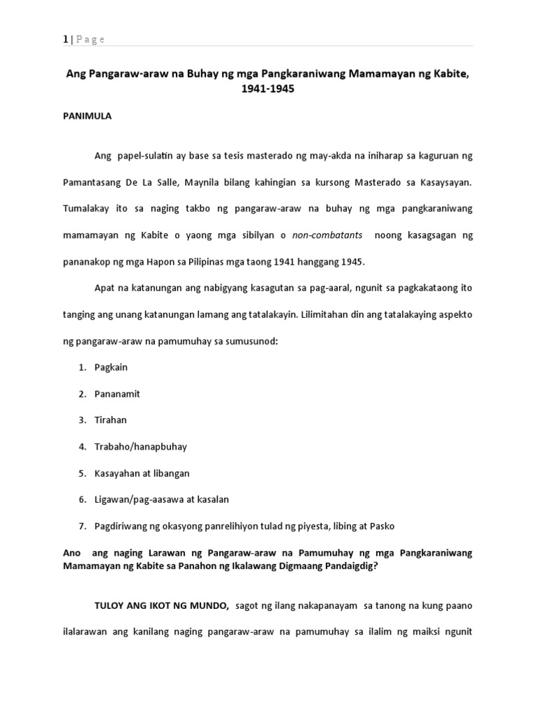 Nang Panahon NG Digmaan: Pangaraw-Araw Na Buhay NG Mga Pangkaraniwang Mamamayan NG Kabite, 1941 ...