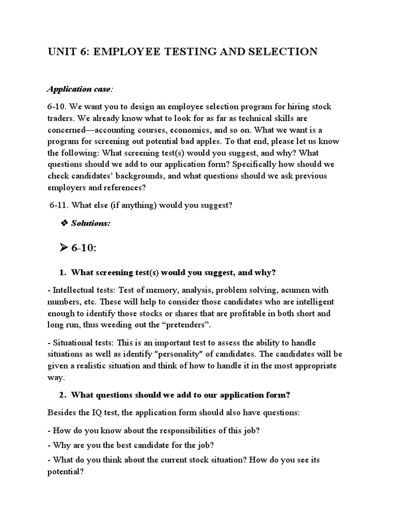 A Comprehensive Employee Selection Program for Hiring Stock Traders ...