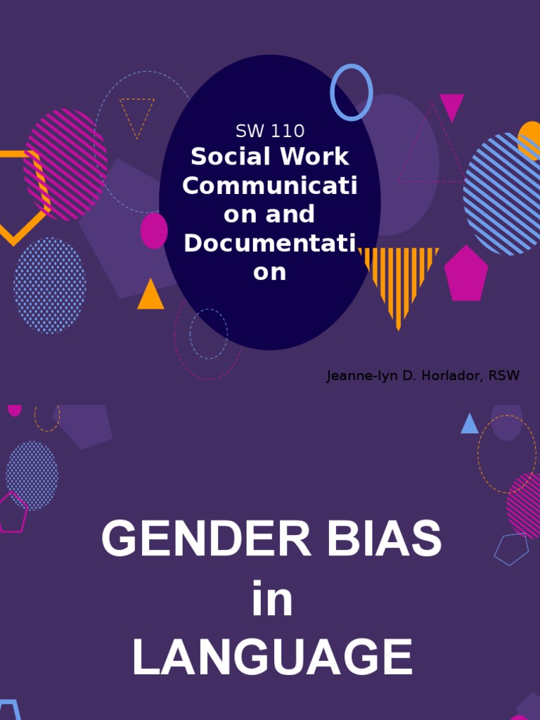 SW 110 Gender | PDF | Grammatical Gender | Dignity