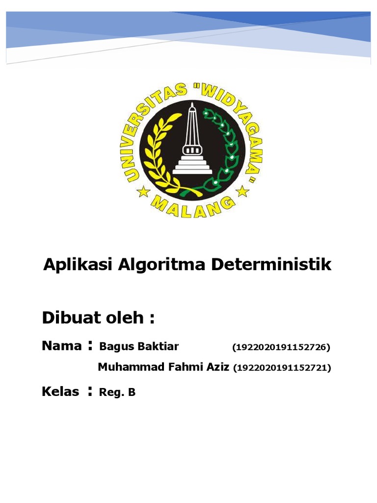 Aplikasi Algoritma Deterministik Dengan Dynamic Programming | PDF | Metode & Bahan Ajar