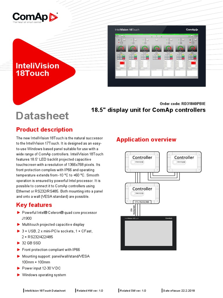InteliVision 18touch - Datasheet | Download Free PDF | Touchscreen | Usb
