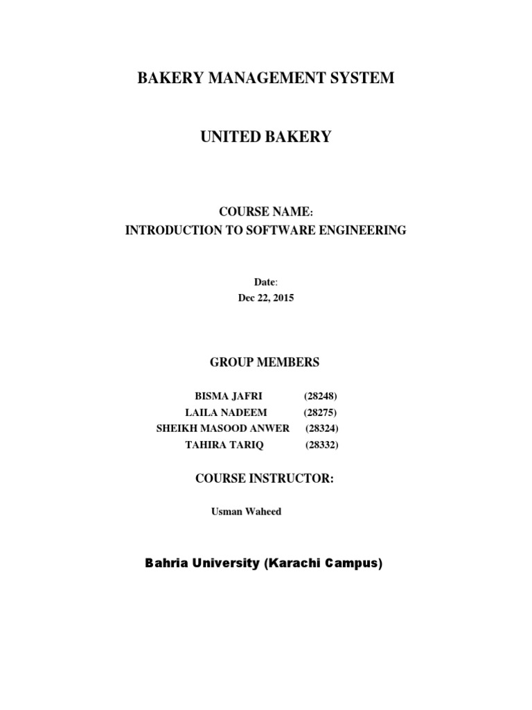 Bakery Management System | PDF | Use Case | Object Oriented Programming