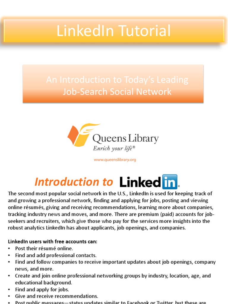LinkedIn Tutorial PDF | PDF | Linked In | Résumé