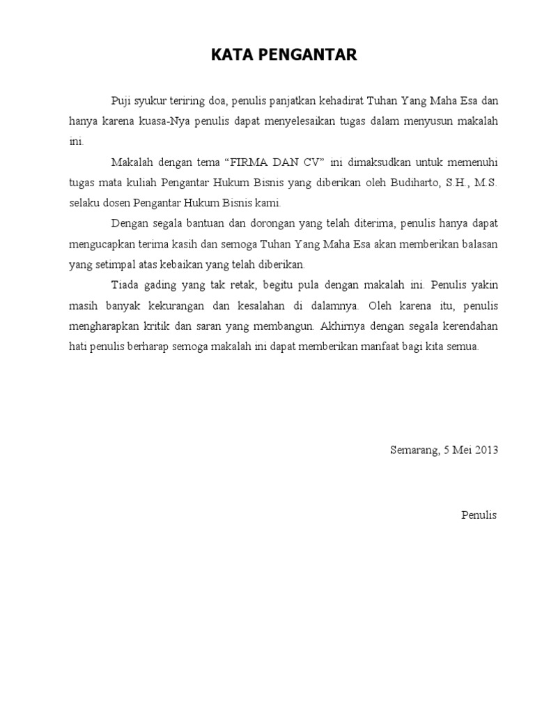 Makalah Firma Dan CV | PDF Makalah Firma Dan CV | PDF