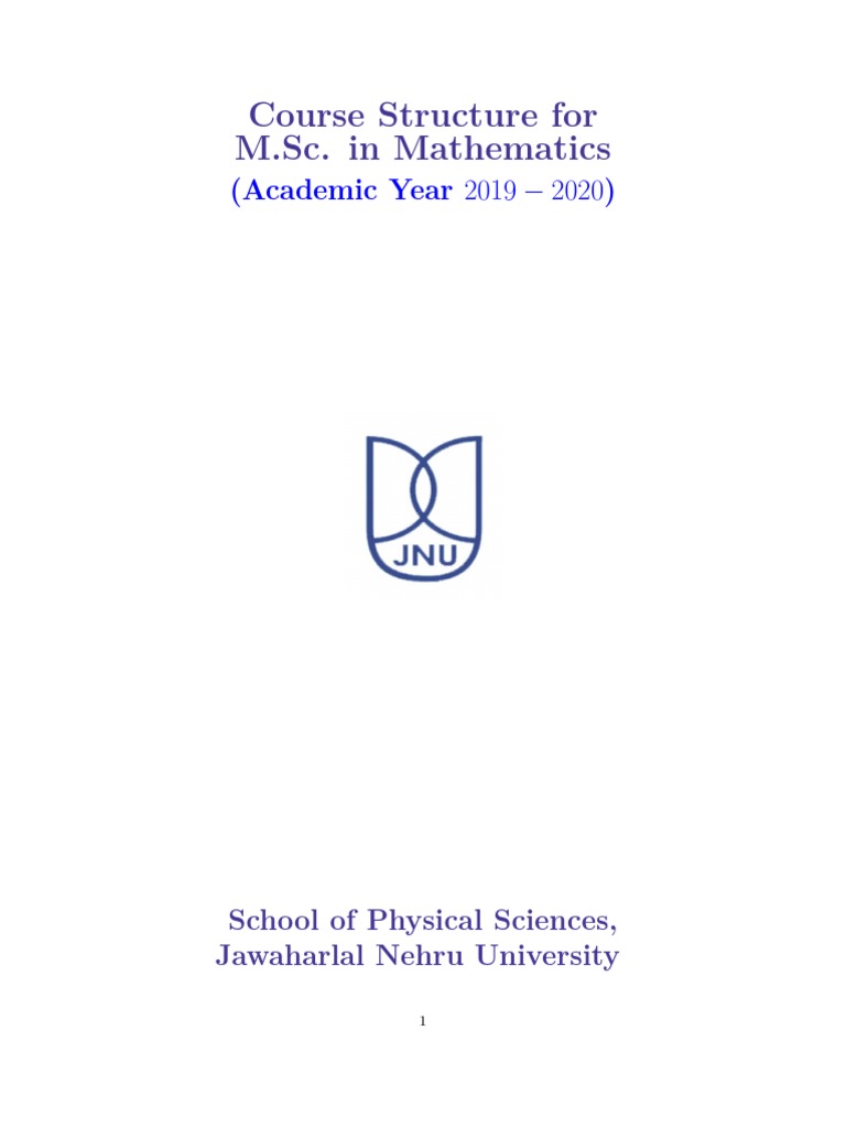 M.Sc. Mathematics Course Structure 2019-20 | PDF | Differentiable ...