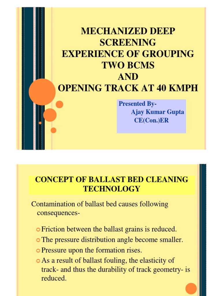 Deep Screening | PDF | Track (Rail Transport) | Civil Engineering