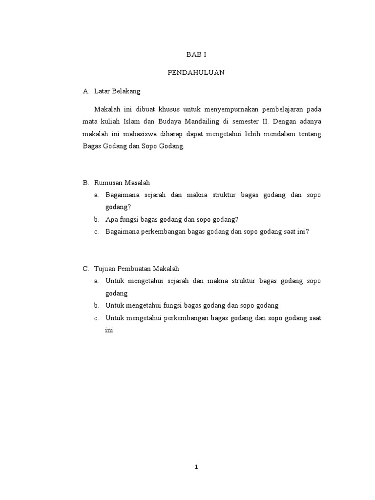 Bagas Godang Dan Sopo Godang PDF | PDF