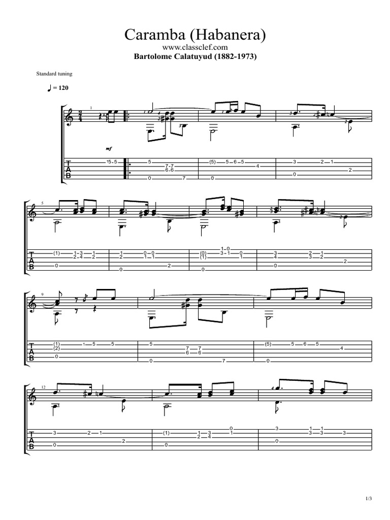 Caramba (Habanera) by Bartolome Calatayud PDF | PDF