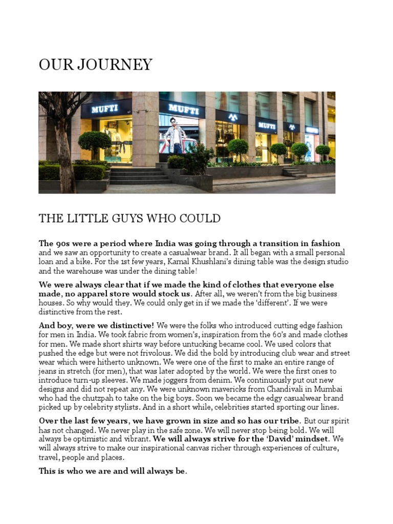 The Sucess Story of Men Clothing Brand - Mufti Jeans | PDF | Jeans ...