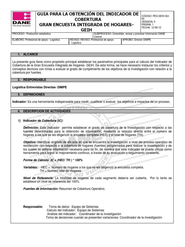 Guia para La Obtencion Del Indicador de Cobertura | PDF | Información ...