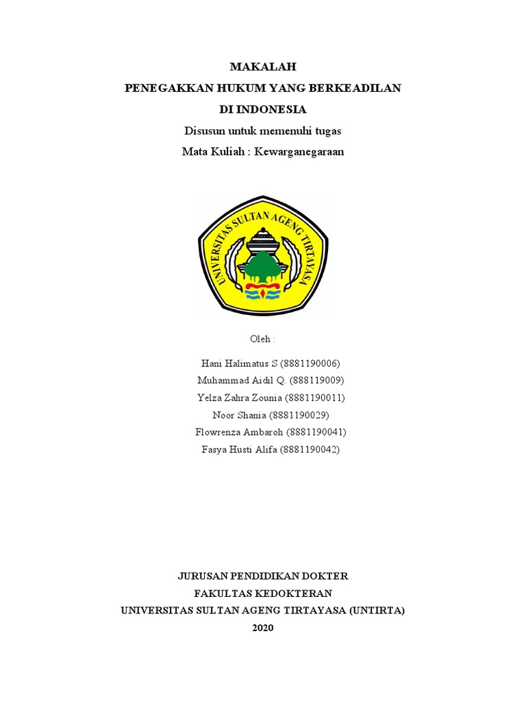 Makalah Penegakkan Hukum UNTIRTA | PDF