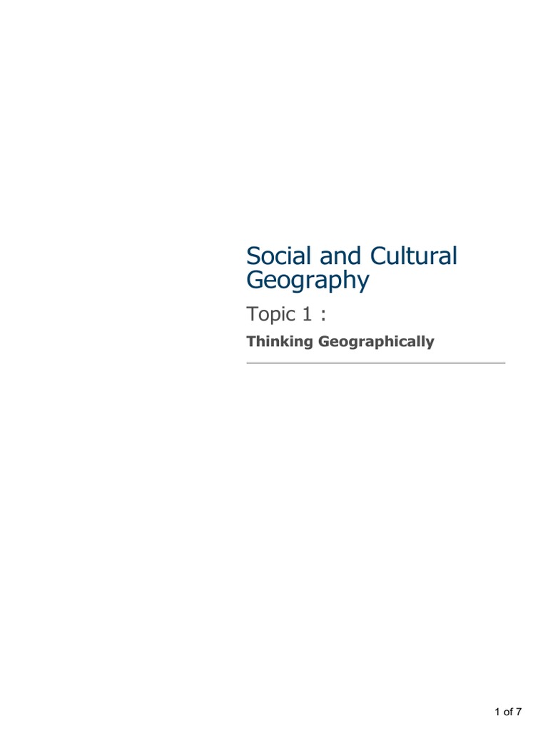Cultural Geography | PDF | Geography | Geomatics