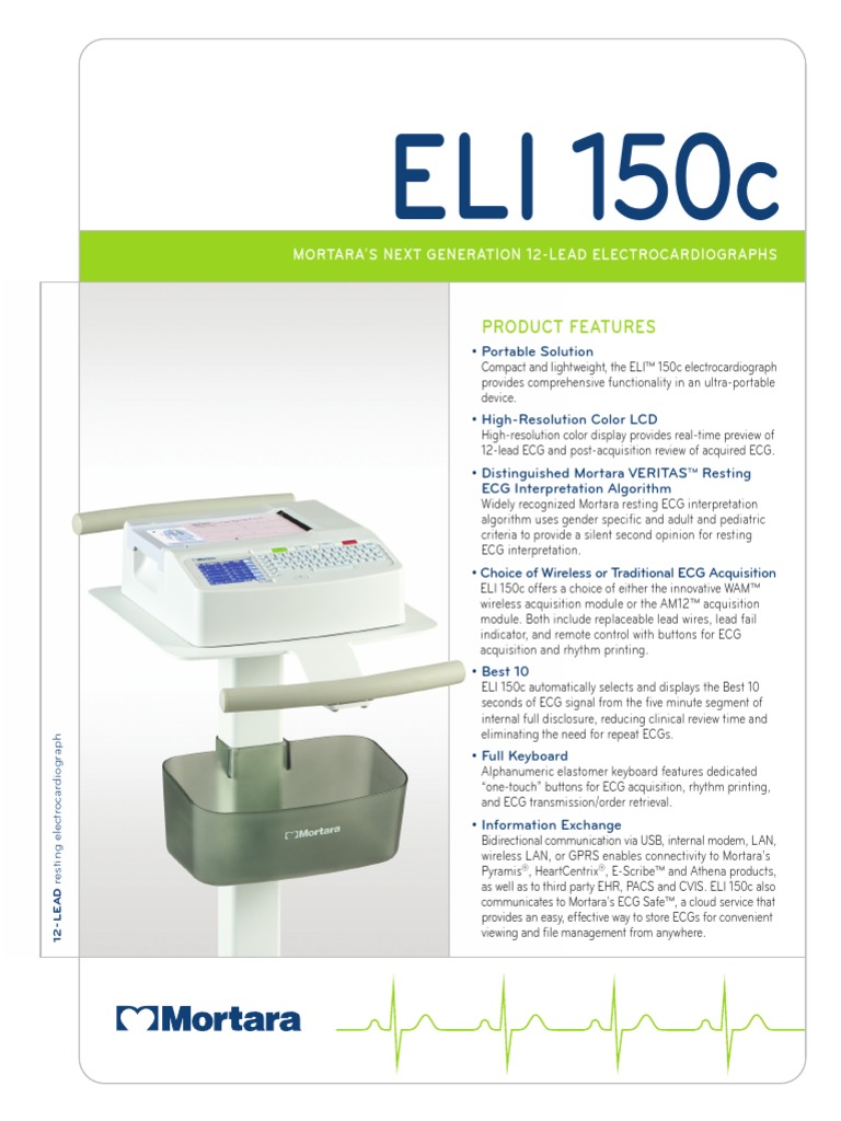 Mortara - ELI 150 | PDF | Electrocardiography | Computer Keyboard