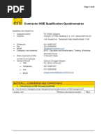 Pre-Tender HSE Qualification Questionnaire | PDF | Audit | Personal ...