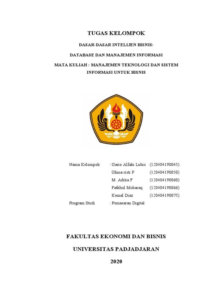 Dasar-Dasar Intelijen Bisnis, Database Dan Manajemen Informasi | PDF