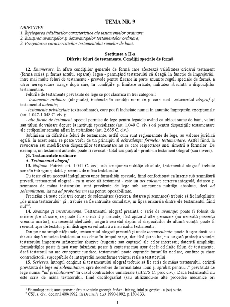Anul - III - Sem - II - Drept Civil. Succesiuni Si Liberalitati (Temele ...