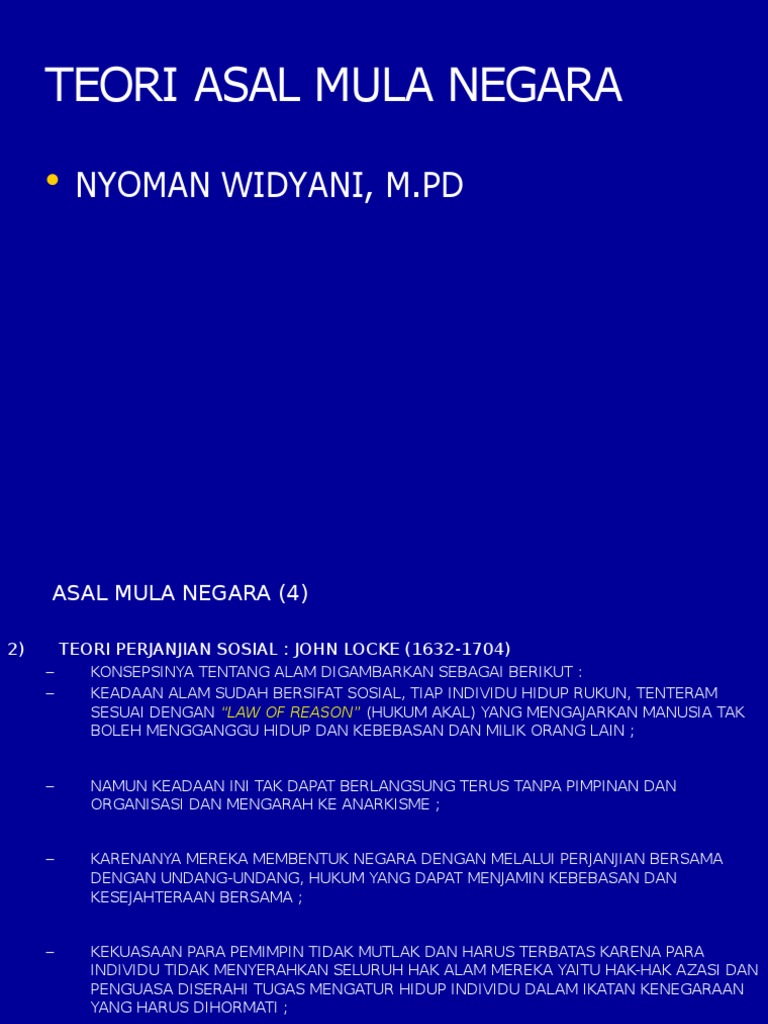 Teori Asal Mula Negara | PDF