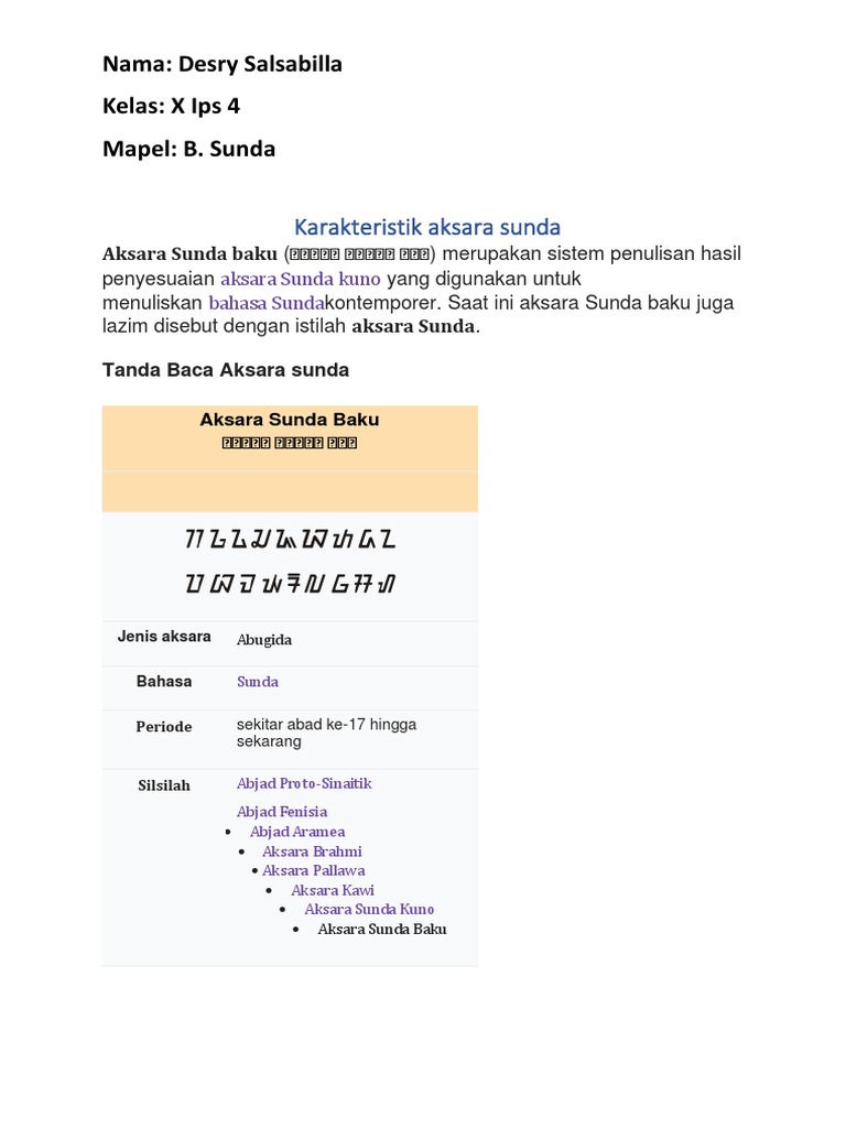B. Sunda - Aksara Sunda PDF | PDF