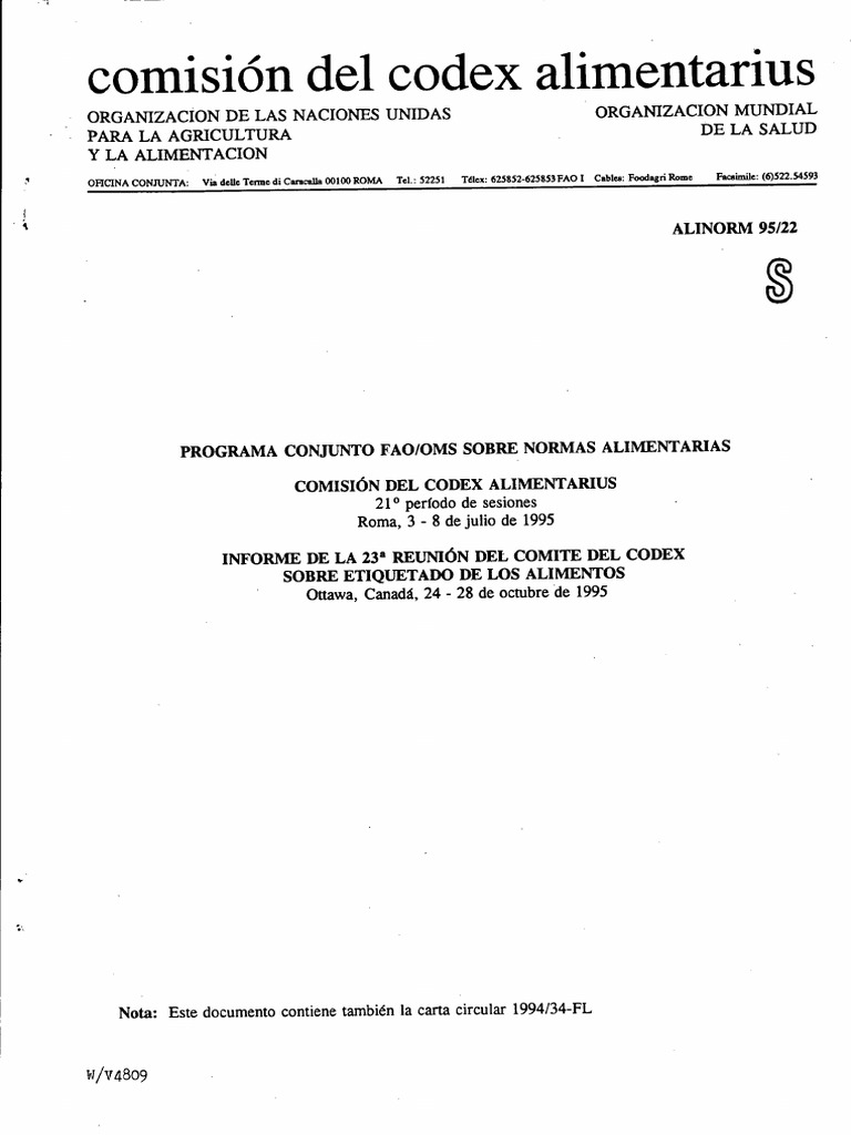 Codex Alimentarius PDF | PDF | Organización de Comida y Agricultura ...