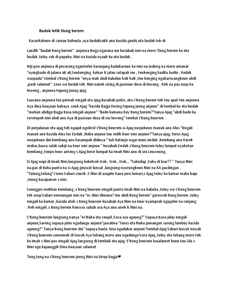 Budak Letik Tiu | PDF
