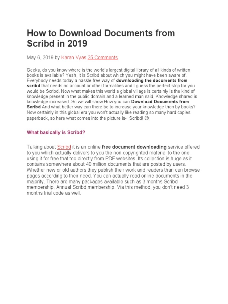 How To Download Documents From Scribd in 2019 | PDF | Scribd | World ...