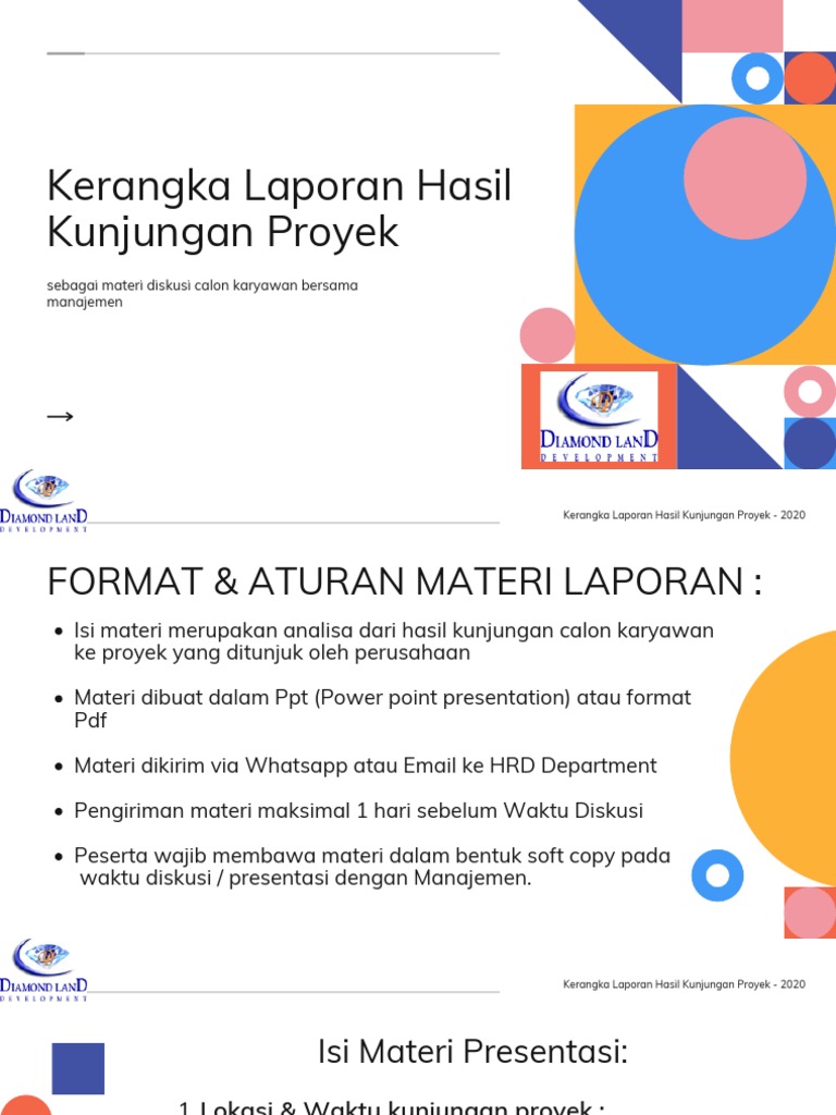 Kerangka Laporan Hasil Kunjungan Proyek PDF | PDF