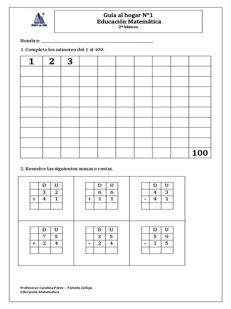 Unidad y Decenas Sumas y Restas PDF | PDF | Métodos y materiales de ...