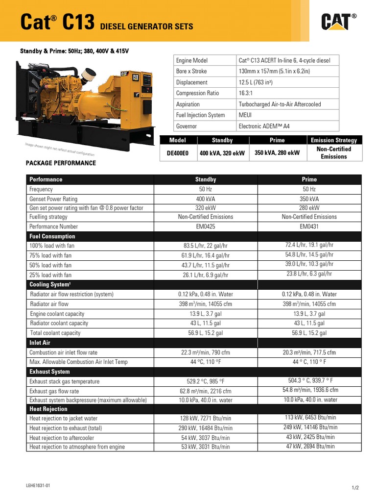 De400 Cat | PDF | Exhaust Gas | Diesel Engine