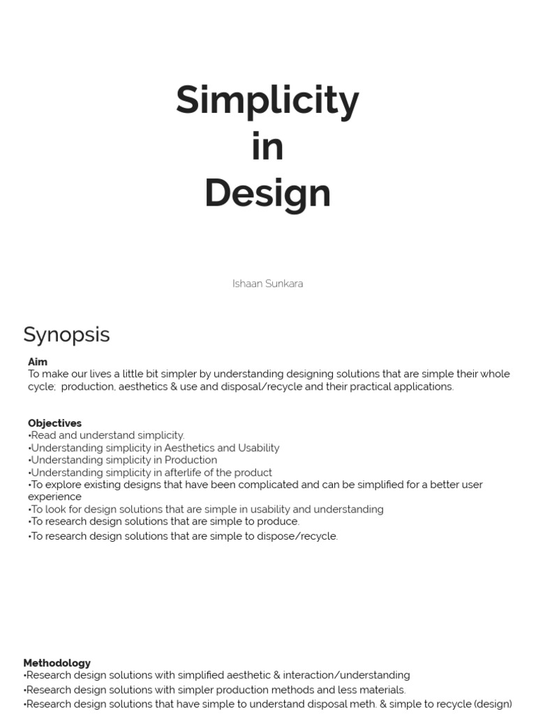 Simplicity in Design | PDF | Usability | Design
